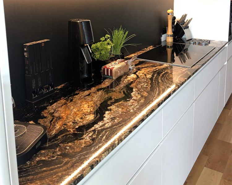 Magma Gold Granite Slab Countertop Cost For Kitchen
