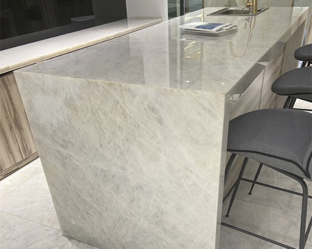 White Diamond Crystal Quartzite Slab