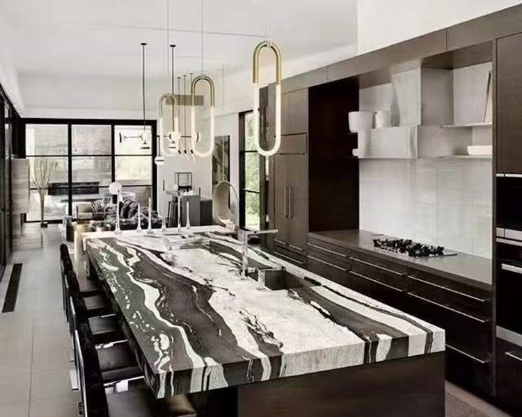 Pietra naturale Casablanca quarzite nera Cina fornitore per pavimento a ...